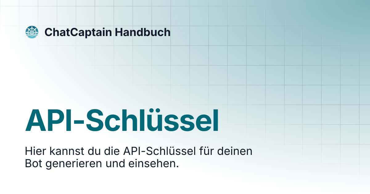 API-Schlüssel | ChatCaptain Handbuch